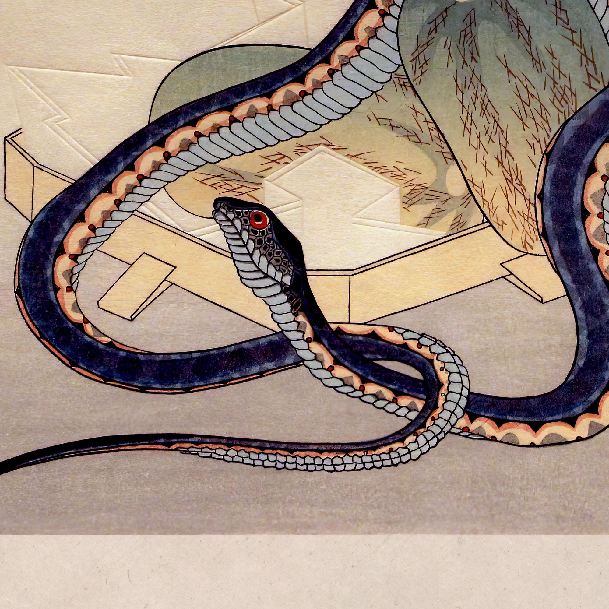 Snake and Melon totoya Hokkei Antique Japanese Ukiyo-e - Etsy