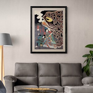 Utagawa Kuniyoshi: Jiraiya Fighting Orochimaru Japanese Woodblock Ukiyo ...