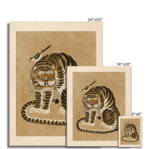 Vintage Korean Minhwa Tiger and Magpie | Kawai Cute Asian Folk Art ...