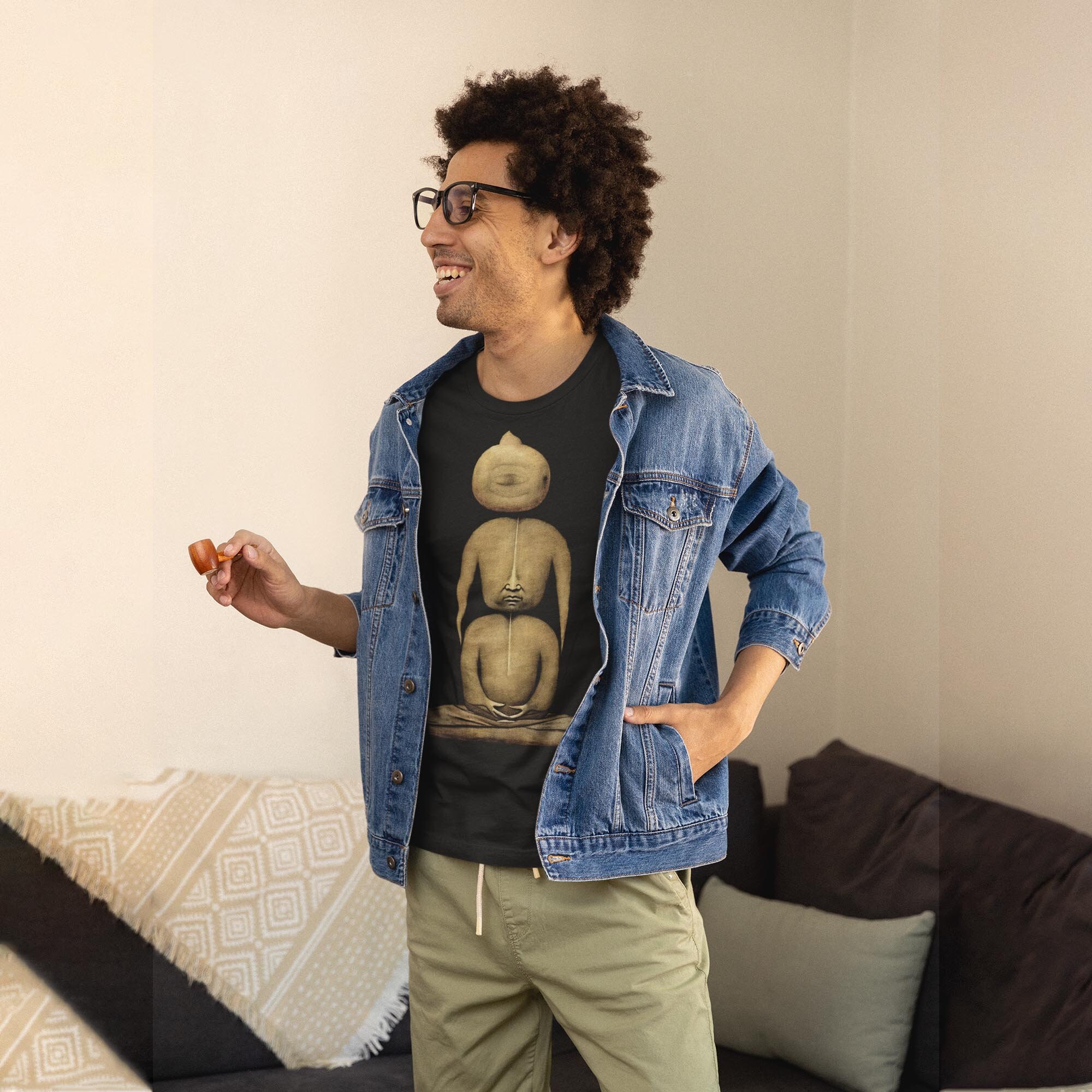 Surreal Stone Zen Buddhist Monk Third Eye Trippy Buddhist - Etsy