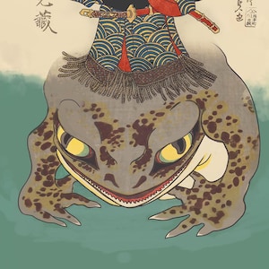 Tenjiku Tokubei Ukiyo-e Japanese Samurai Ronin Toad Frog - Etsy UK