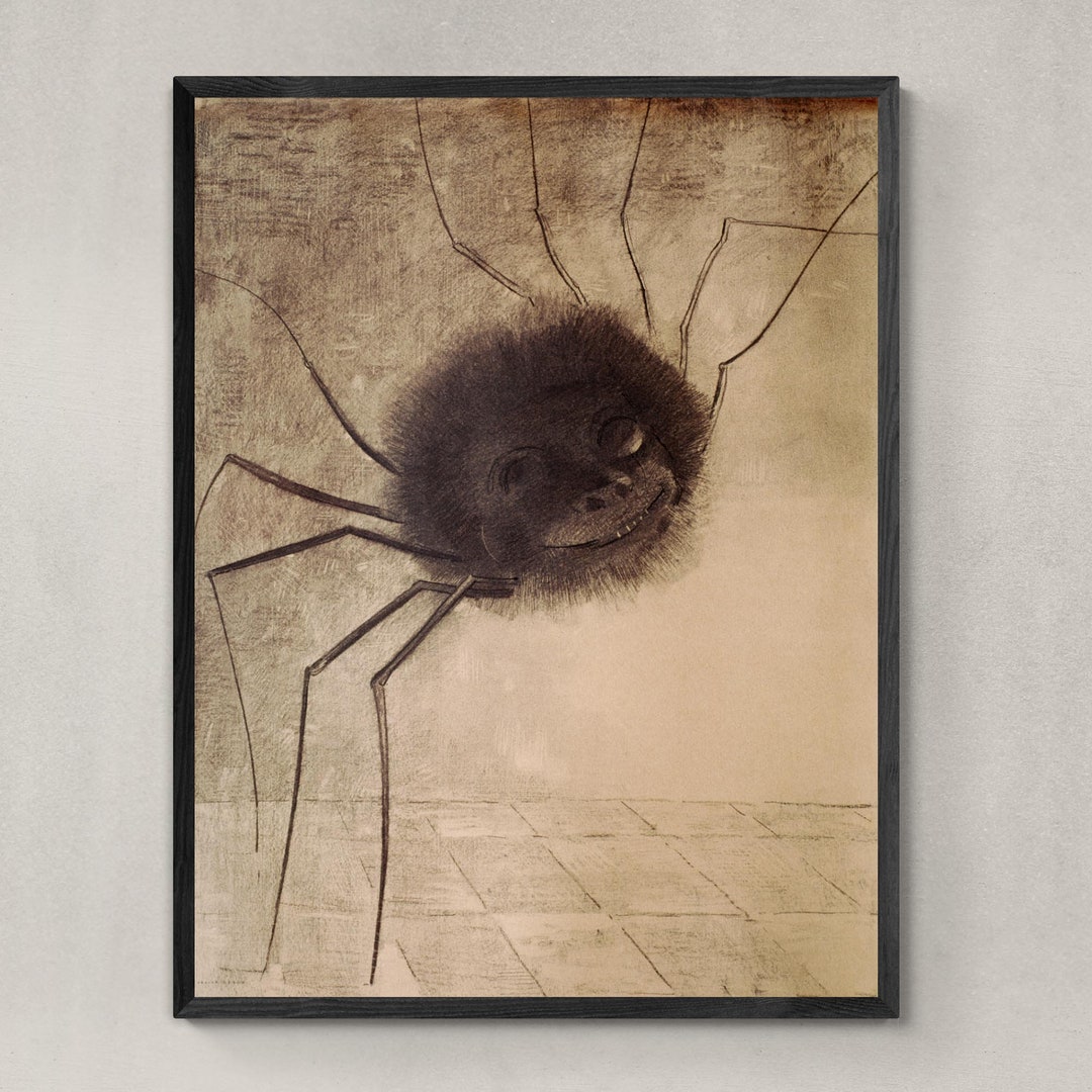 Odilon Redon: the Smiling Spider Symbolist Dark Gothic Surreal Charcoal ...