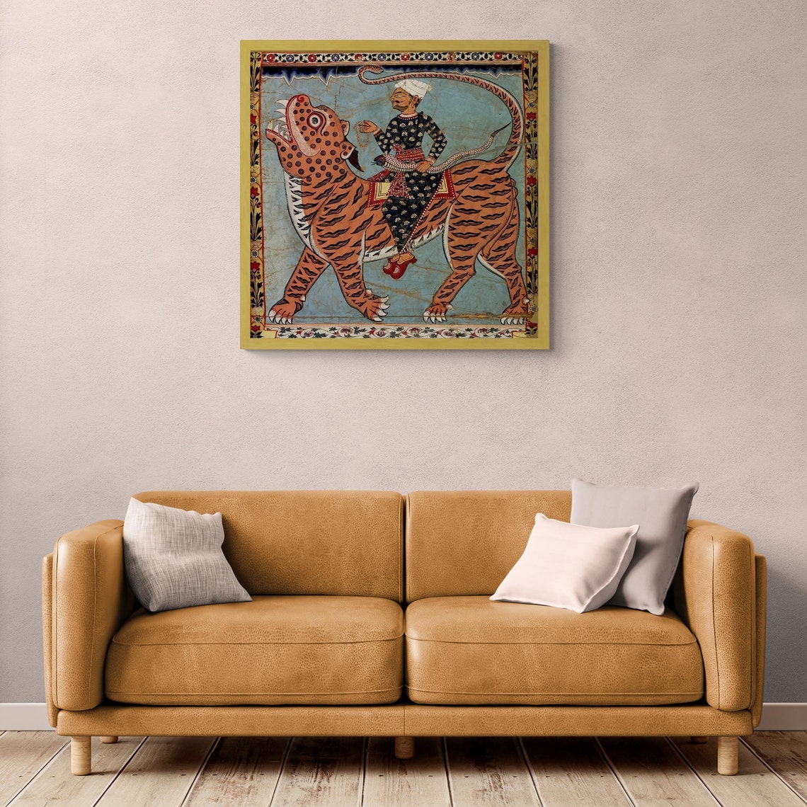 Pir Gazi and His Tiger Antique Gold and Silver Indian Art - Etsy