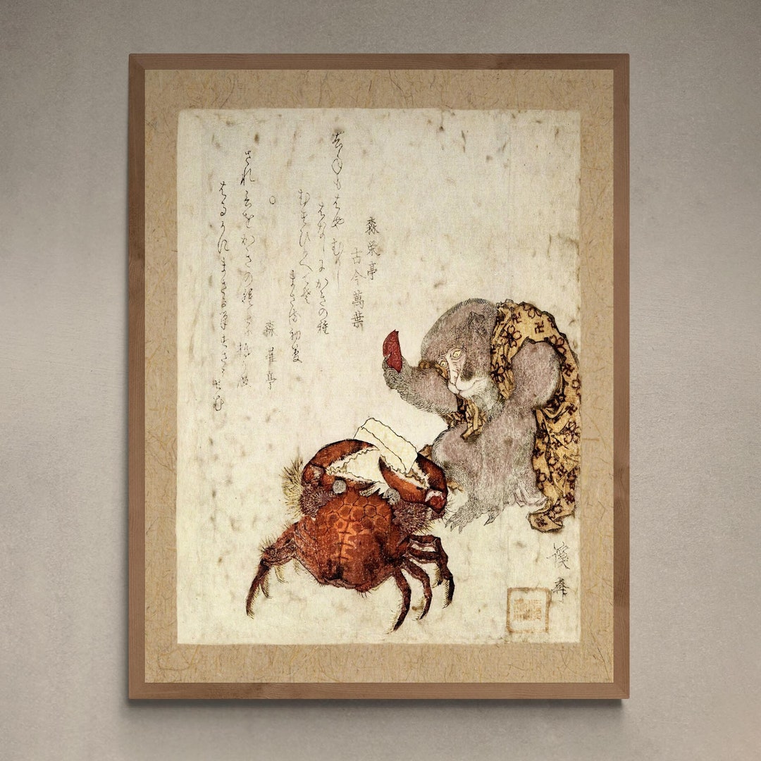 Monkey and Crab Japanese Folklore Mythology | Asian Fable Fairy Tale ...