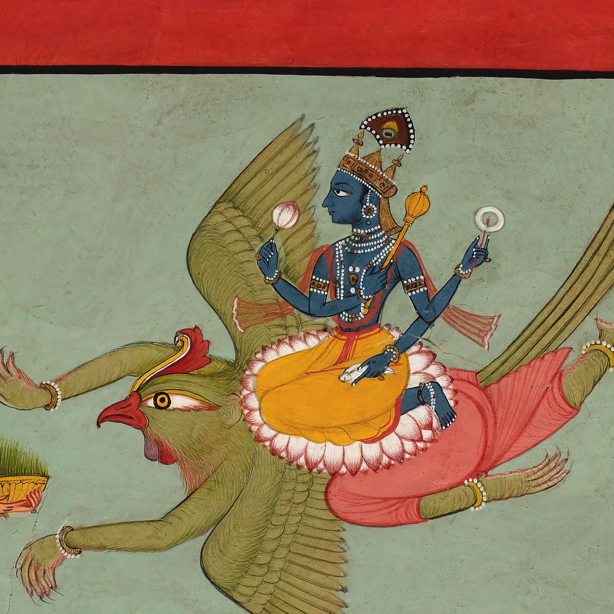 Krishna Riding on Garuda | Hindu Indian Mythology | Upanishads, Vedas ...