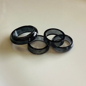 Black Ink Resin Rings, Coloured Resin, Gothic Rings, Stackable Rings ...