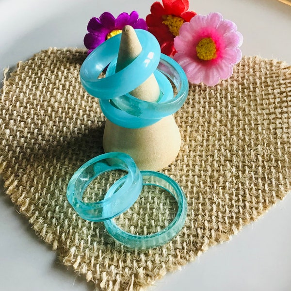 Blue Resin Ring - Etsy