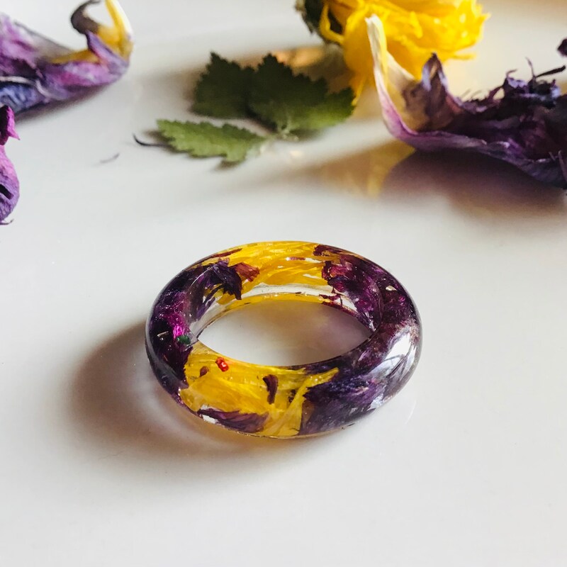 Nature Resin Ring - Etsy