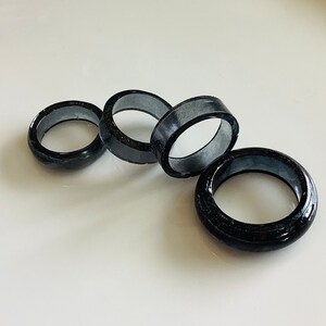 Black Ink Resin Rings, Coloured Resin, Gothic Rings, Stackable Rings ...