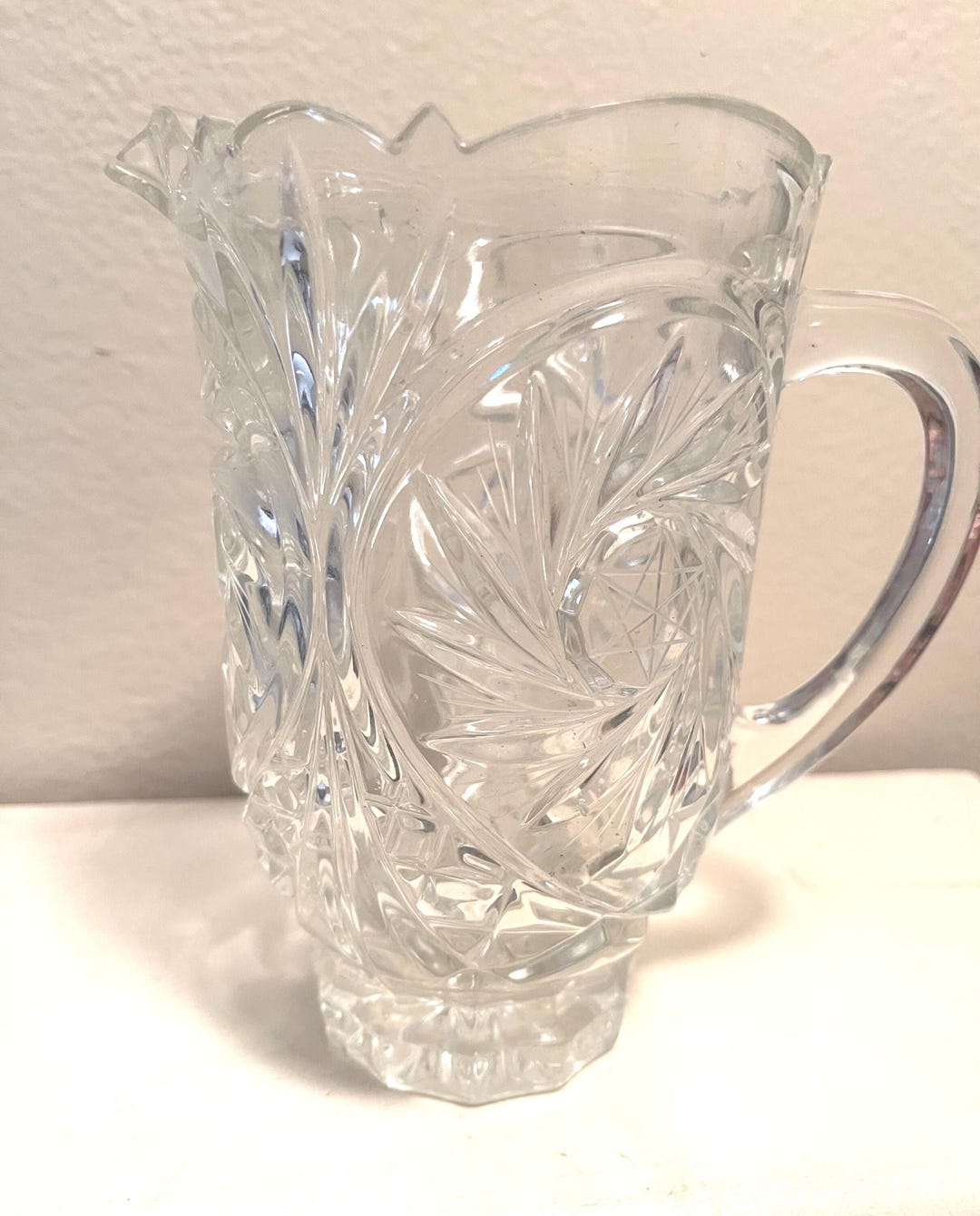 Vintage Cut Glass Pitcher, Circa 1920s, Fancy Breakfast Decor - Etsy