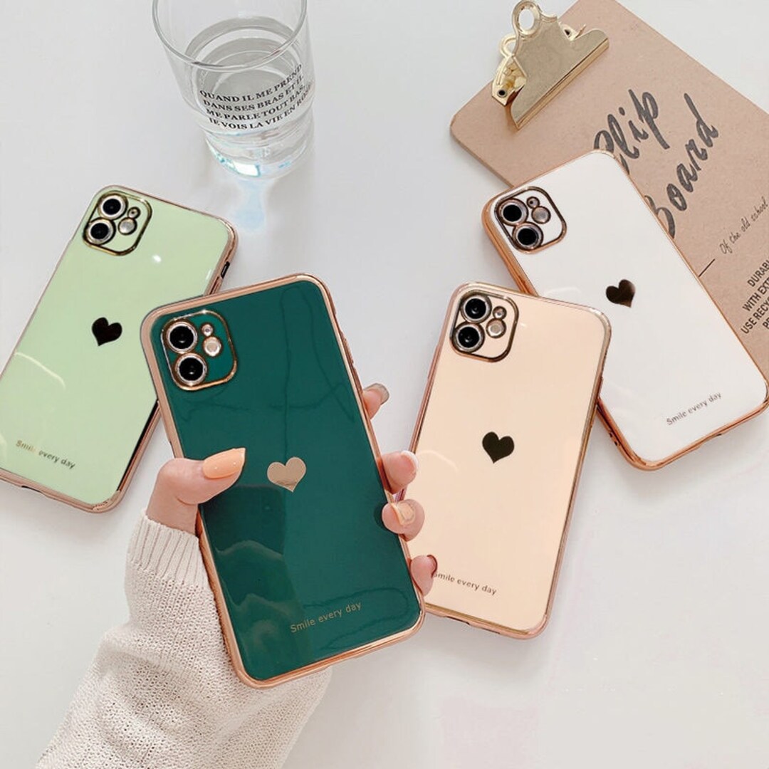 Electroplated Love Heart Phone Case for iPhone 12pro 12 11 Pro - Etsy