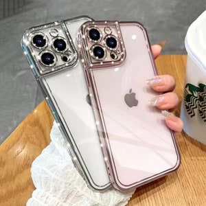 Transparent Plating Glitter Case for iPhone 14 13 12 11 Pro Max XS XR X ...