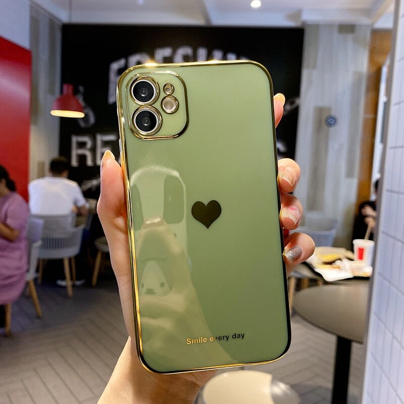 Electroplated Love Heart Phone Case for Iphone 12pro 12 11 Pro - Etsy