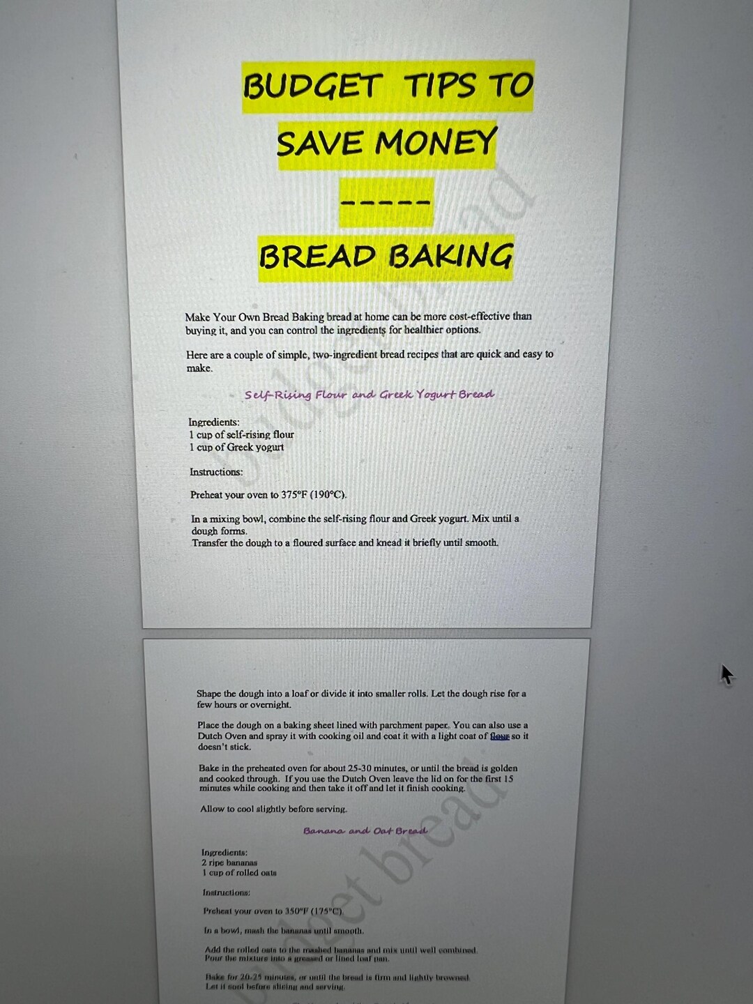 Budget Bread Making, Two Ingredient Breads, Simple and Cost Effective ...