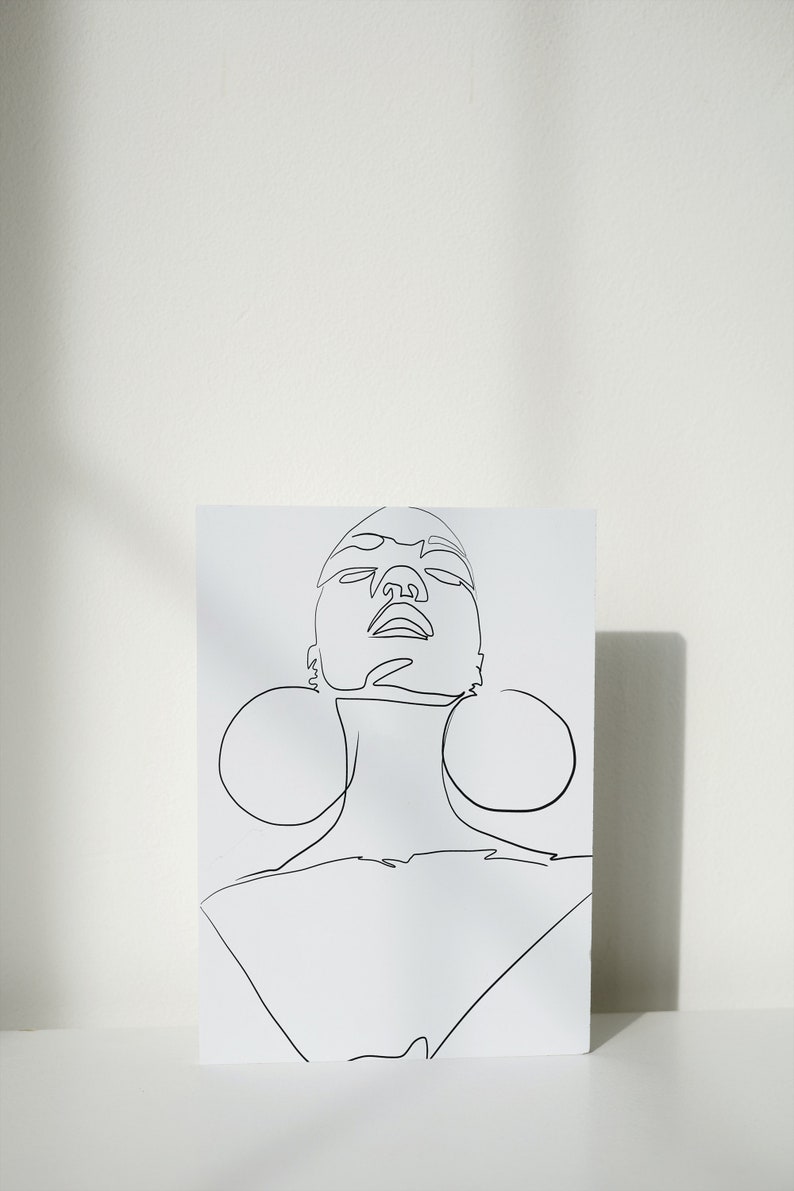 Girl Line Art Woman Body Line Art Curvy Woman Body Art Etsy