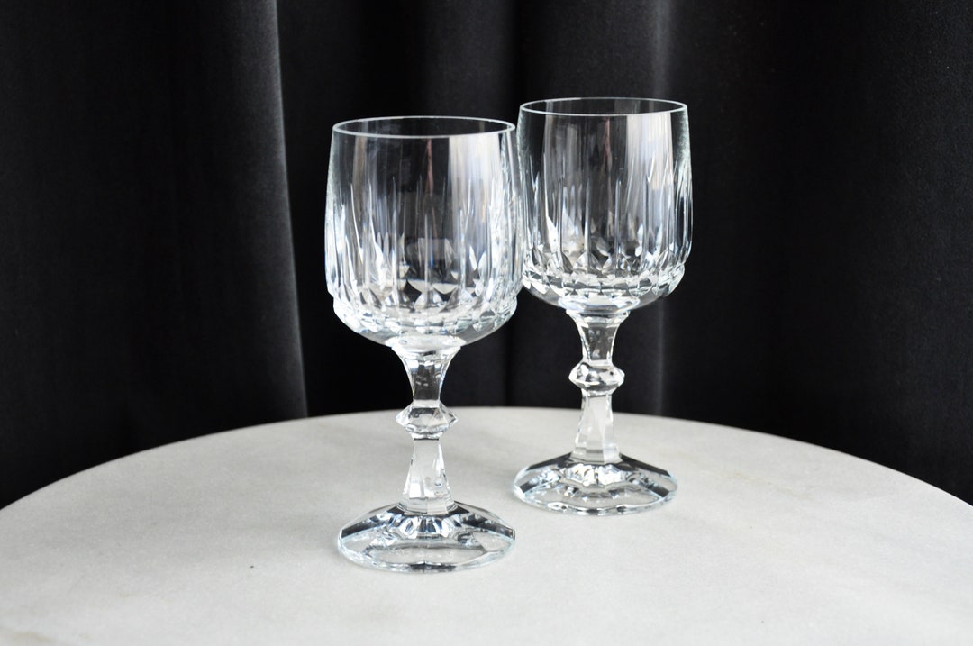 Set of 2 Vintage Crystal Goblets - Etsy