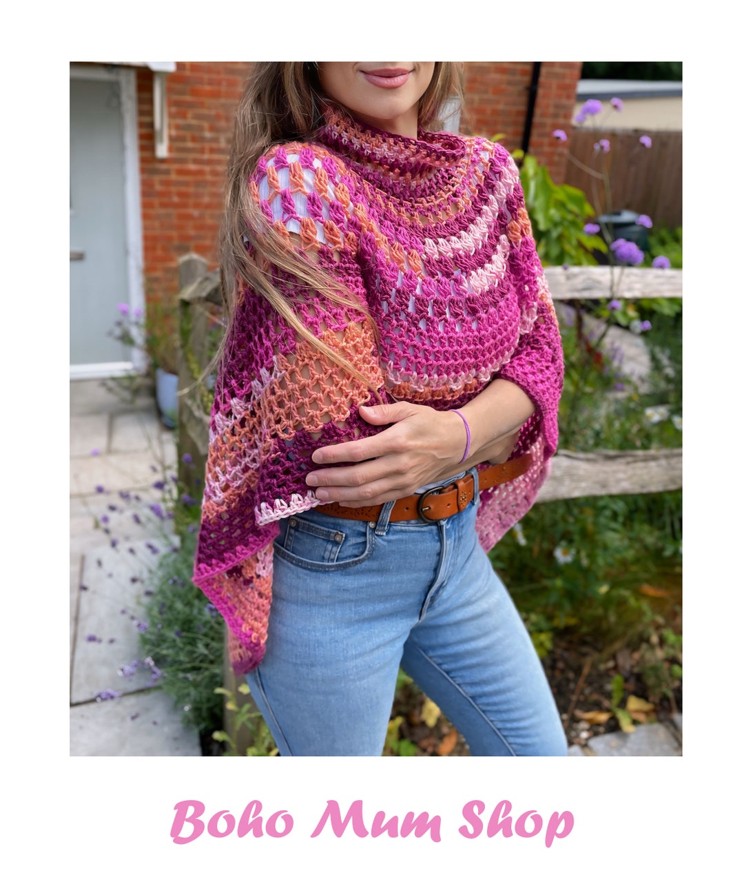 Hand Crochet Poncho, Spring Design Poncho, Spring Cardigan, Handcrafted ...