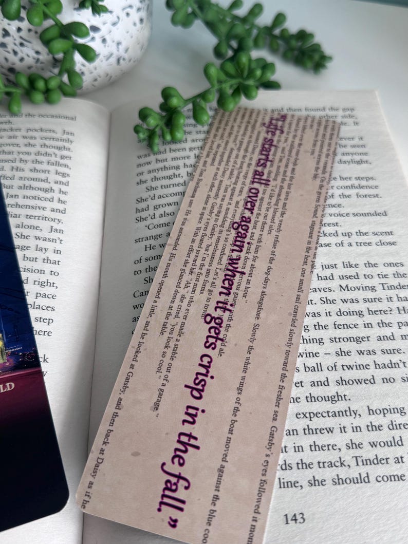 The Great Gatsby Bookmark | Horror Bookmark | Geeky Gift | Double-sided ...