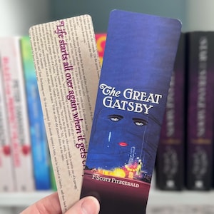The Great Gatsby Bookmark | Horror Bookmark | Geeky Gift | Double-sided ...