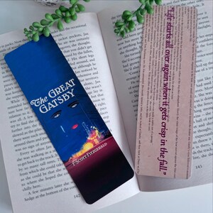 The Great Gatsby Bookmark | Horror Bookmark | Geeky Gift | Double-sided ...