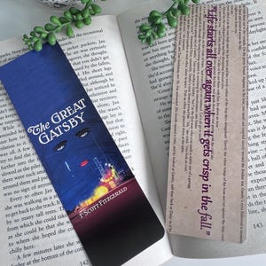 The Great Gatsby Bookmark | Horror Bookmark | Geeky Gift | Double-sided ...