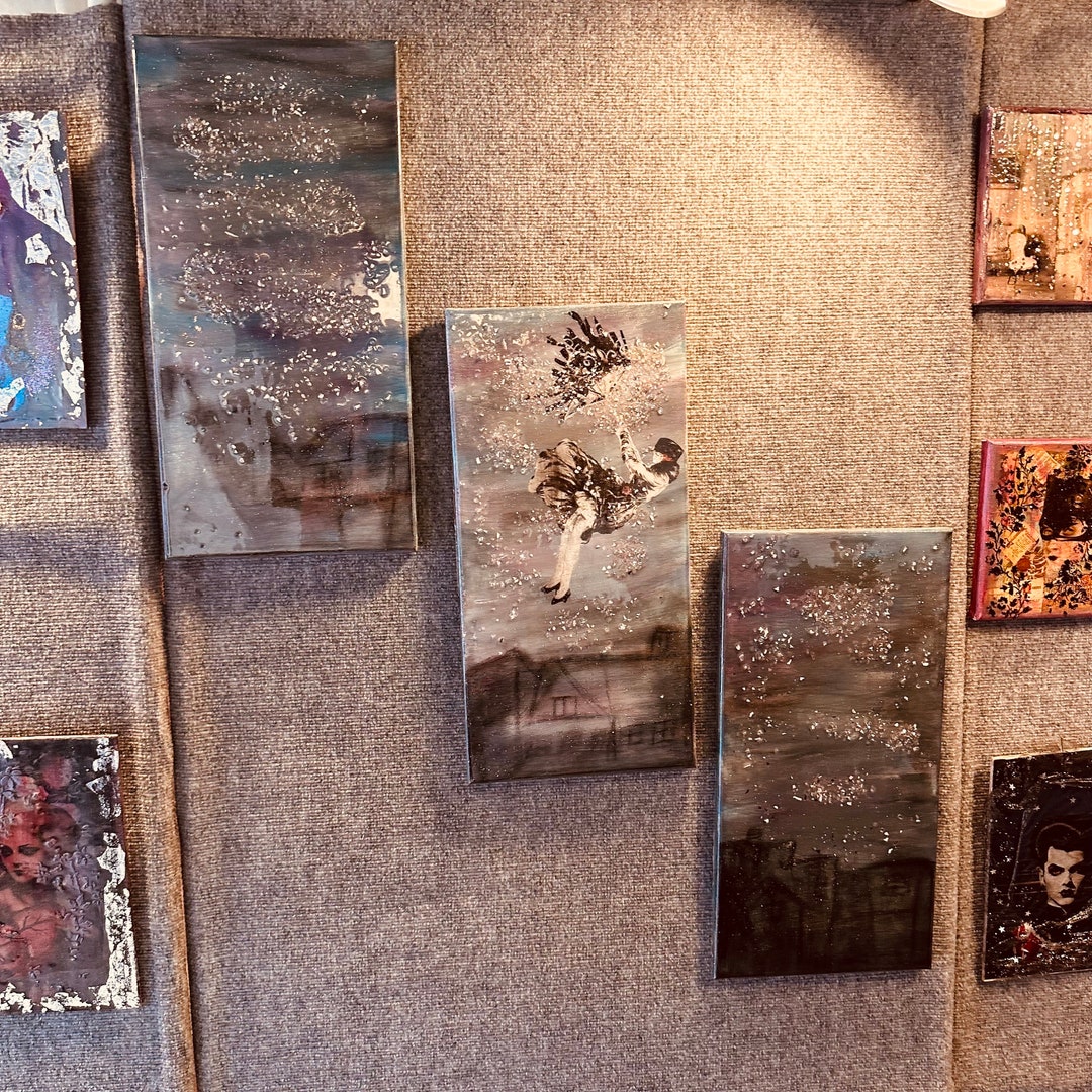The Storm Triptych Mixed Media Collage Art - Etsy