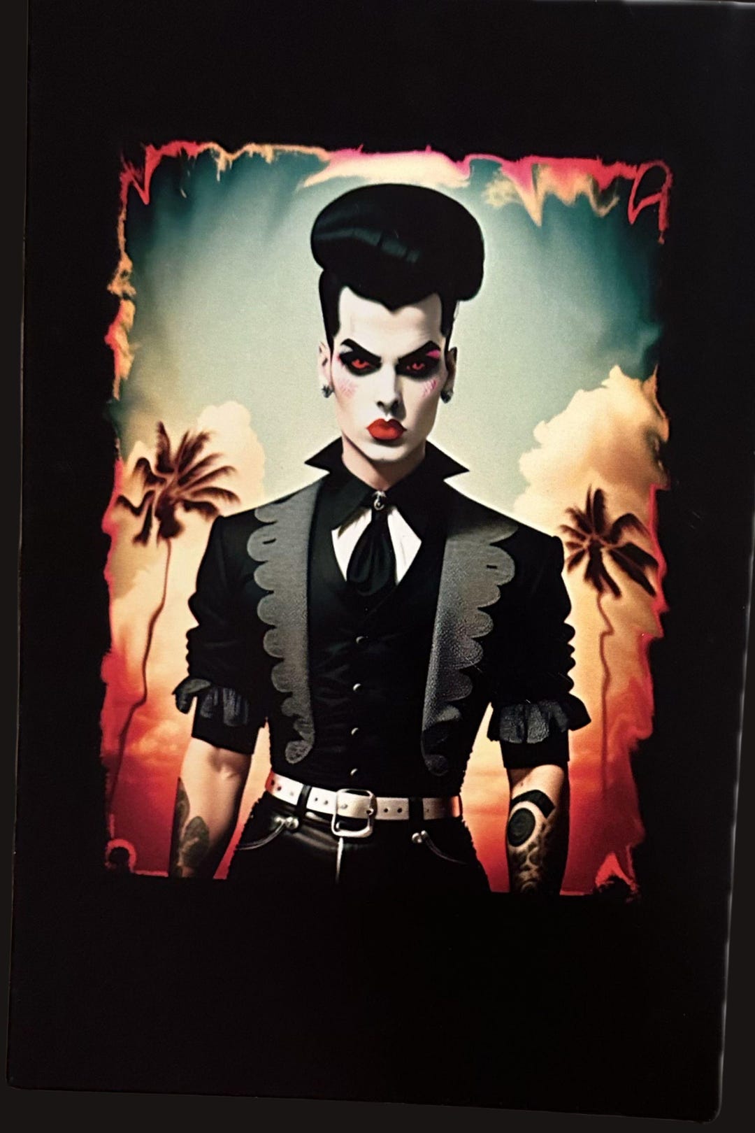 Rockabilly Gothic Cowboy Small Art Print on Cardstock - Etsy