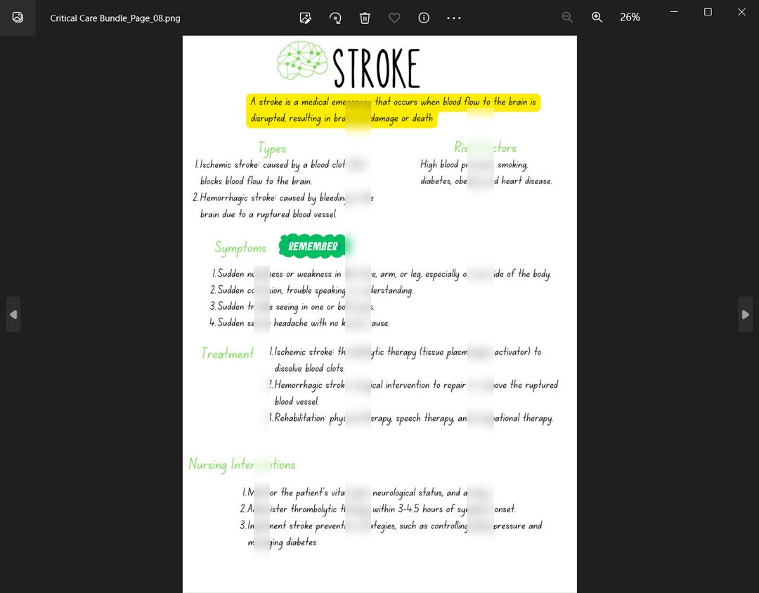 NCLEX - Stroke - Handwritten Study Sheet - What You Must Know for NCLEX ...