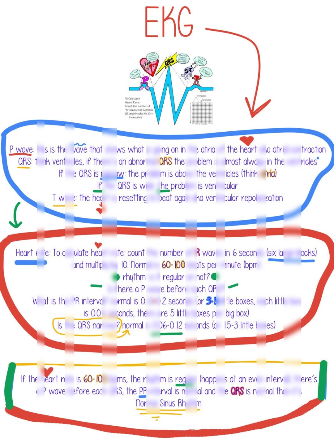 NCLEX EKG Bundle - 7 Handwritten Study Sheets - Cheat Sheets - High ...