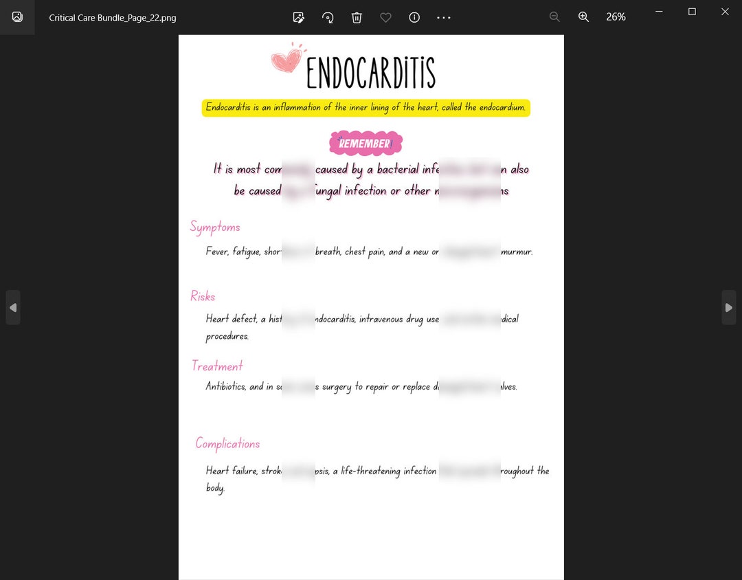 NCLEX Endocarditis - Handwritten Study Sheet - What You Must Know for ...