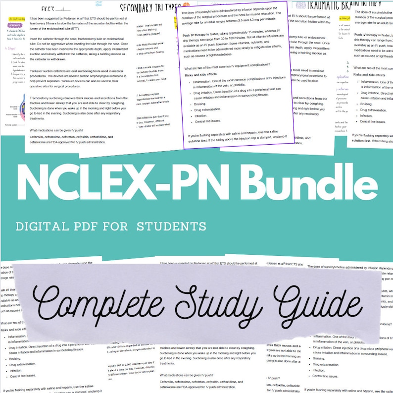 NCLEX-PN Bundle 2023 Notes Cheat Sheets Study Guides - Etsy Canada