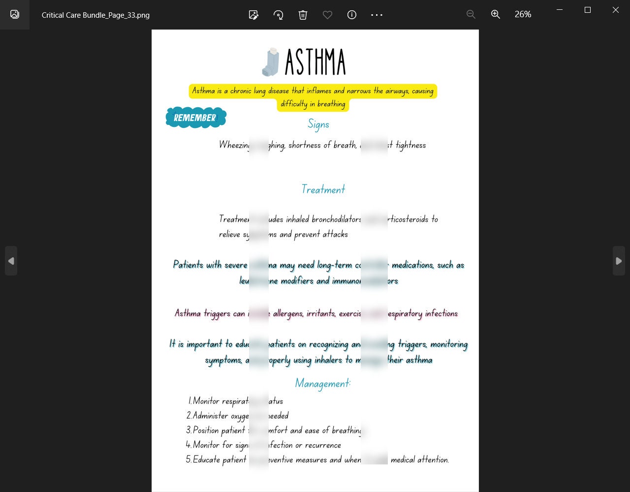 NCLEX Asthma - Handwritten Study Sheet - What You Must Know for NCLEX ...