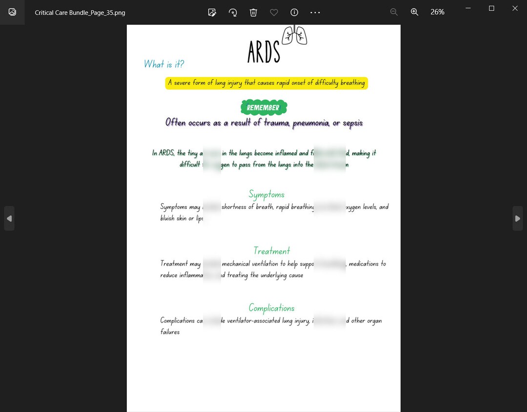 NCLEX ARDS - Handwritten Study Sheet - What You Must Know for NCLEX ...