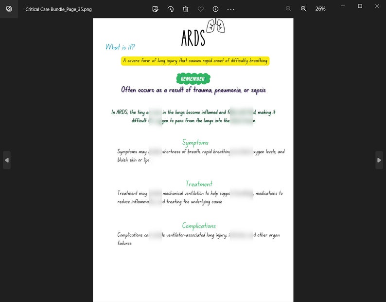 NCLEX ARDS - Handwritten Study Sheet - What You Must Know for NCLEX ...