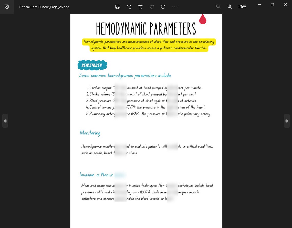 NCLEX Hemodynamic Parameters Handwritten Study Sheet What - Etsy