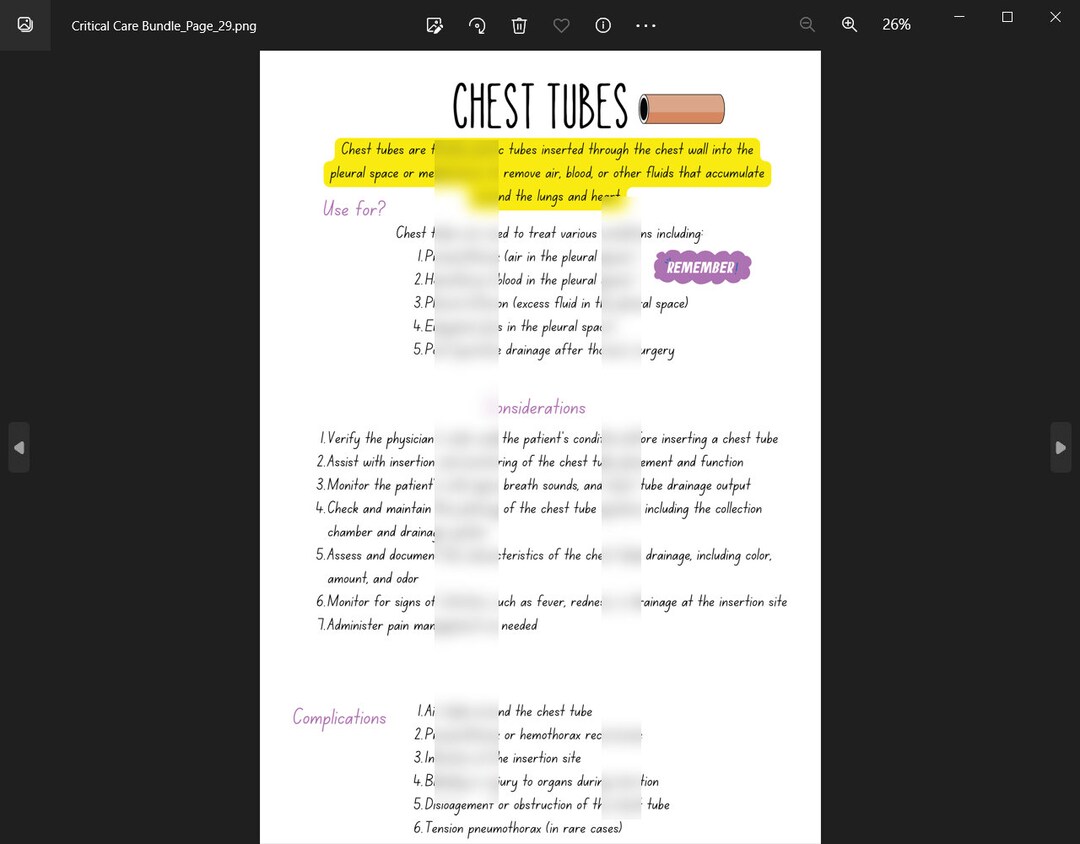 NCLEX Chest Tubes - Handwritten Study Sheet - What You Must Know for ...