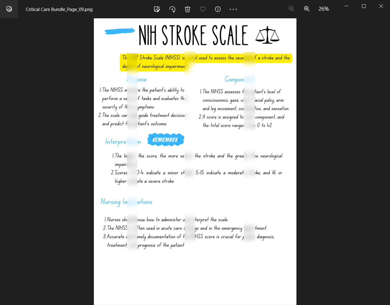 NCLEX NIH Stroke Scale Handwritten Study Sheet What You - Etsy