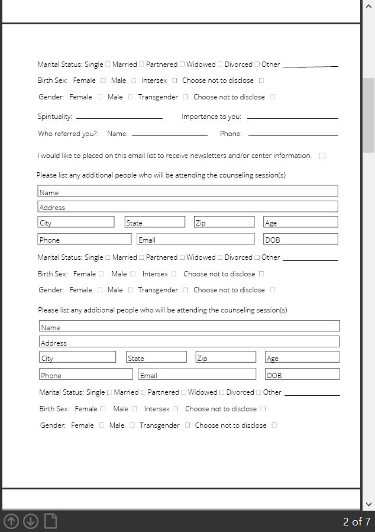 2023 Counseling Intake Form Template, Intake Forms, Business Forms - Etsy