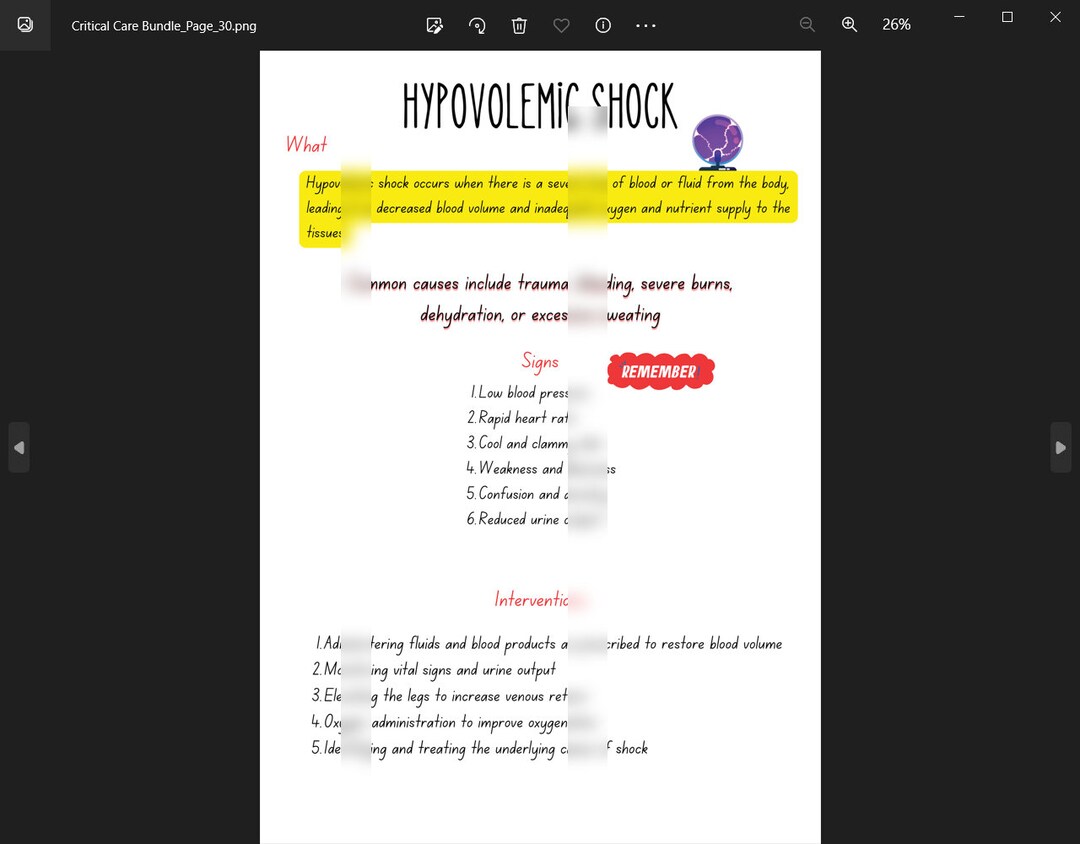 NCLEX Hypovolemic Shock - Handwritten Study Sheet - What You Must Know ...