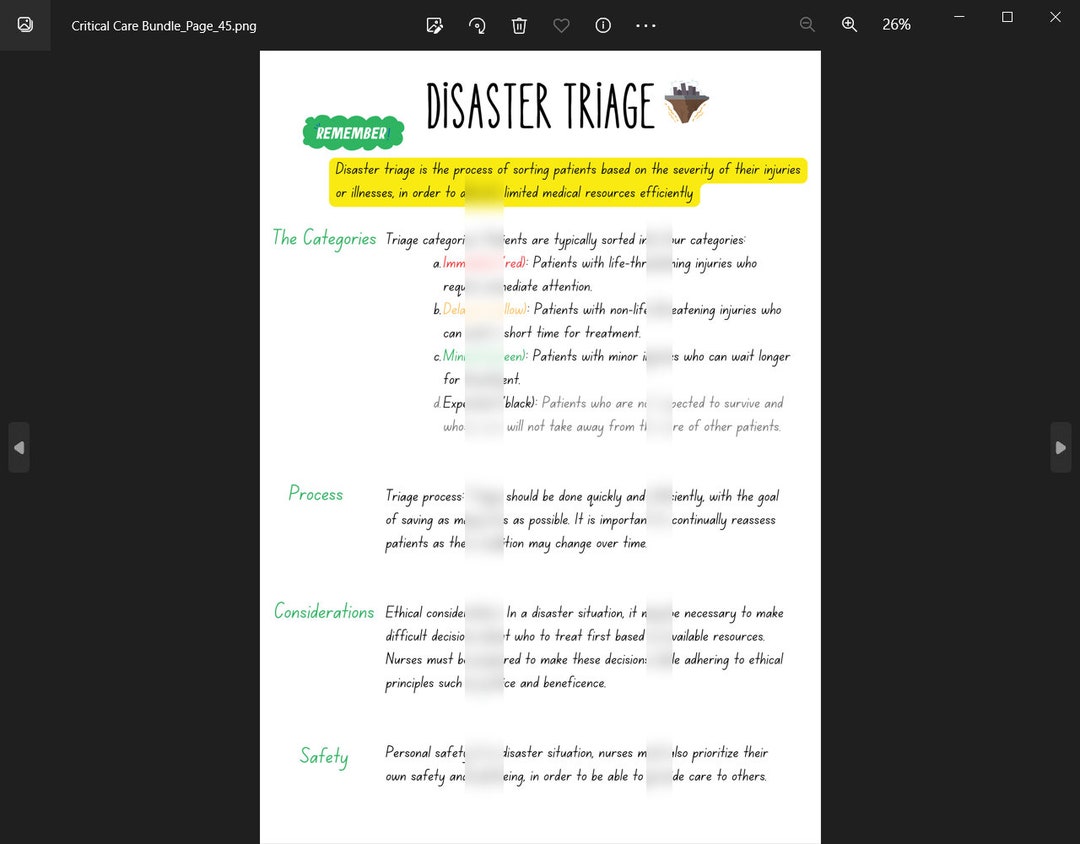 NCLEX Disaster Triage - Handwritten Study Sheet - What You Must Know ...