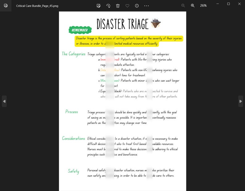 NCLEX Disaster Triage Handwritten Study Sheet What You - Etsy