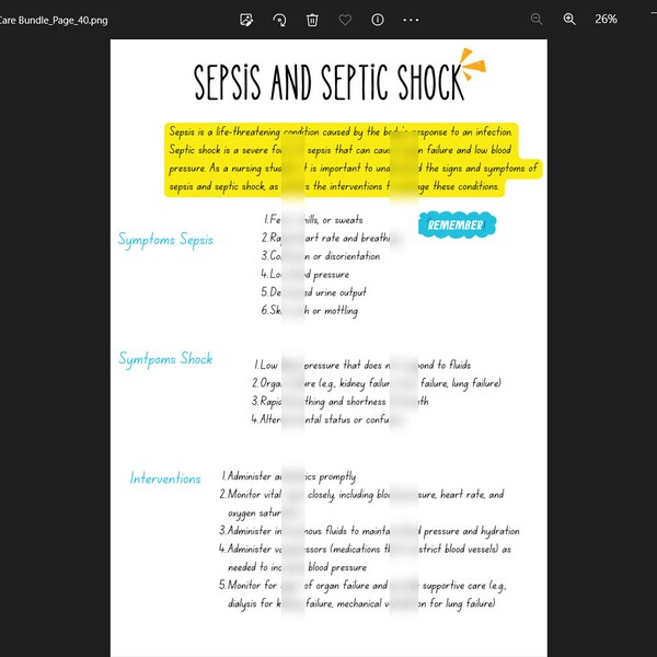 Sepsis Nclex - Etsy