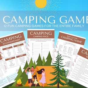 Printable Camping Games Bundle for Kids & Adults ⎮ Family Campfire ...