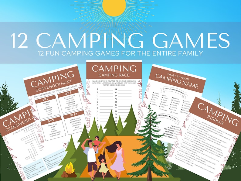 Printable Camping Games Bundle for Kids & Adults ⎮ Family Campfire ...