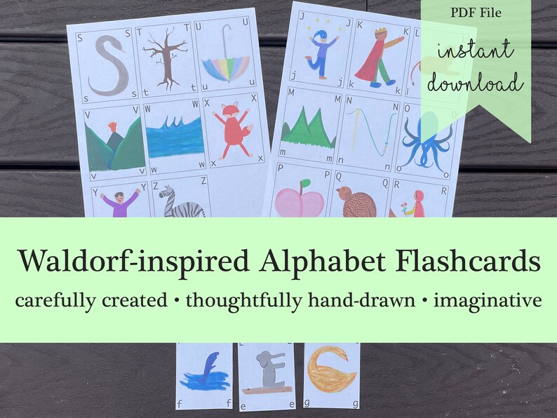 Printable Alphabet Flash Cards⎮abc⎮waldorf⎮chalkboard⎮instant Download ...