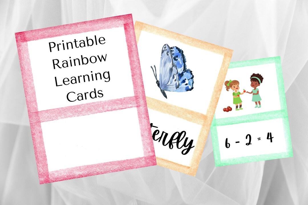 Printable Waldorf Rainbow Cards⎮letters⎮math⎮journal⎮waldorf-inspired ...
