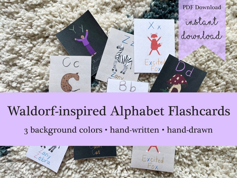Printable Alphabet Flash Cards⎮abc⎮waldorf⎮chalkboard⎮instant Download ...