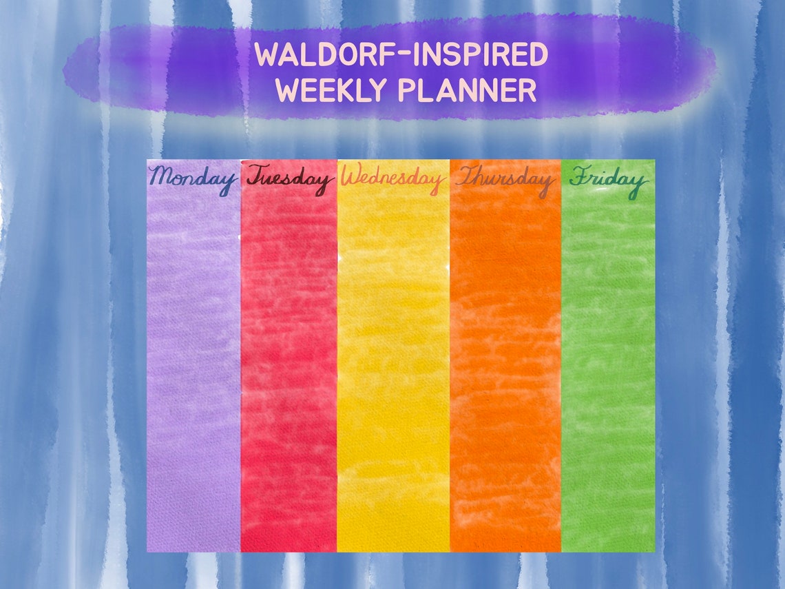 Printable Waldorf Weekly Planner ⎮ Homeschool Rhythm Chart ⎮ Watercolor ...