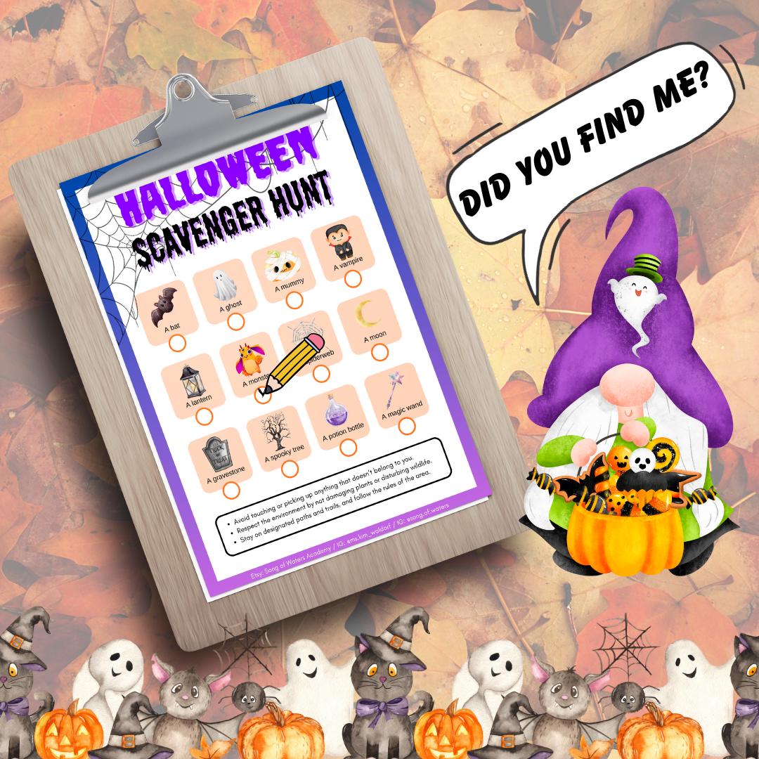 Printable Halloween Scavenger Hunt for Kids, Fun Pumpkin Party Game ...