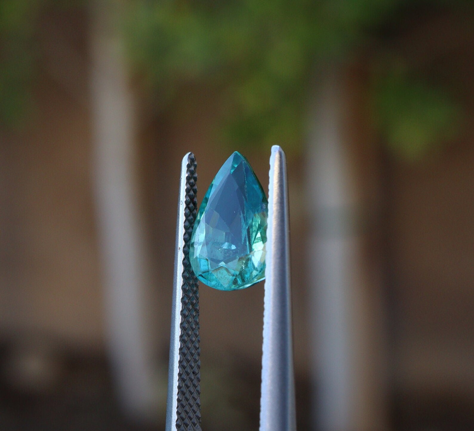 Certified Genuine Teardrop Blue Green Emerald 1.54cts Pear Natural ...